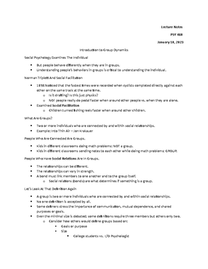 3. Studying Groups - Lecture notes taken from the professor's lecture ...