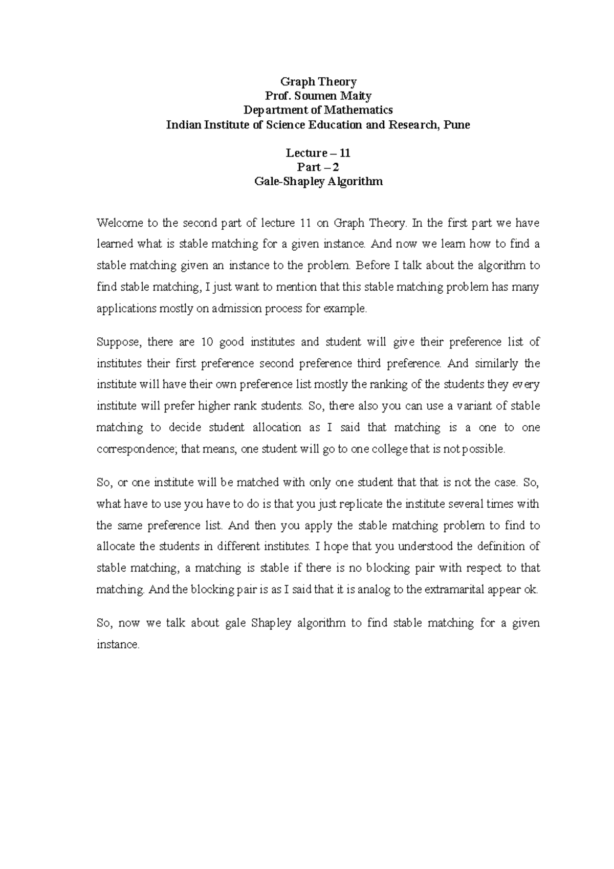Lec22 - Official lecture notes from professor Subashisa Dutta - Graph ...