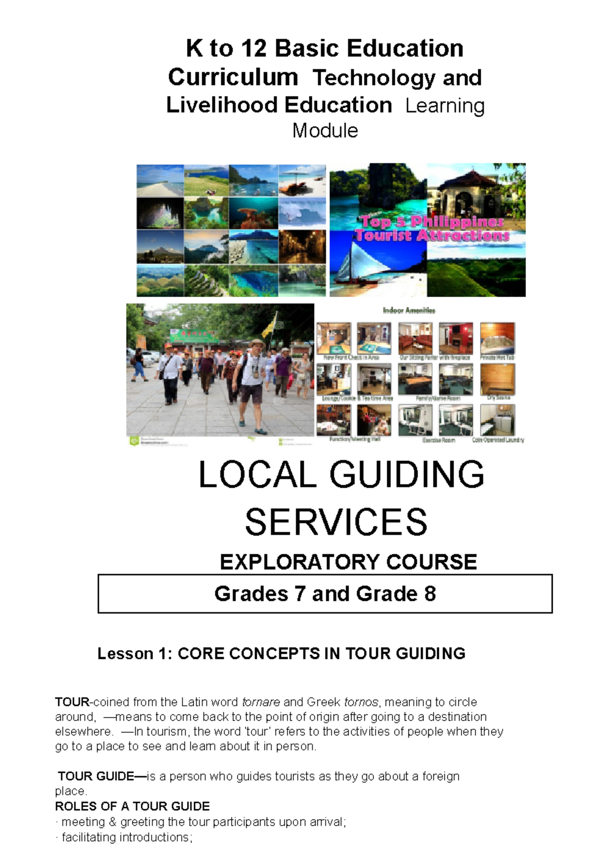 Local Guiding Services Grade 7 and 8 1ST Quarter.docx - K to 12 Basic ...