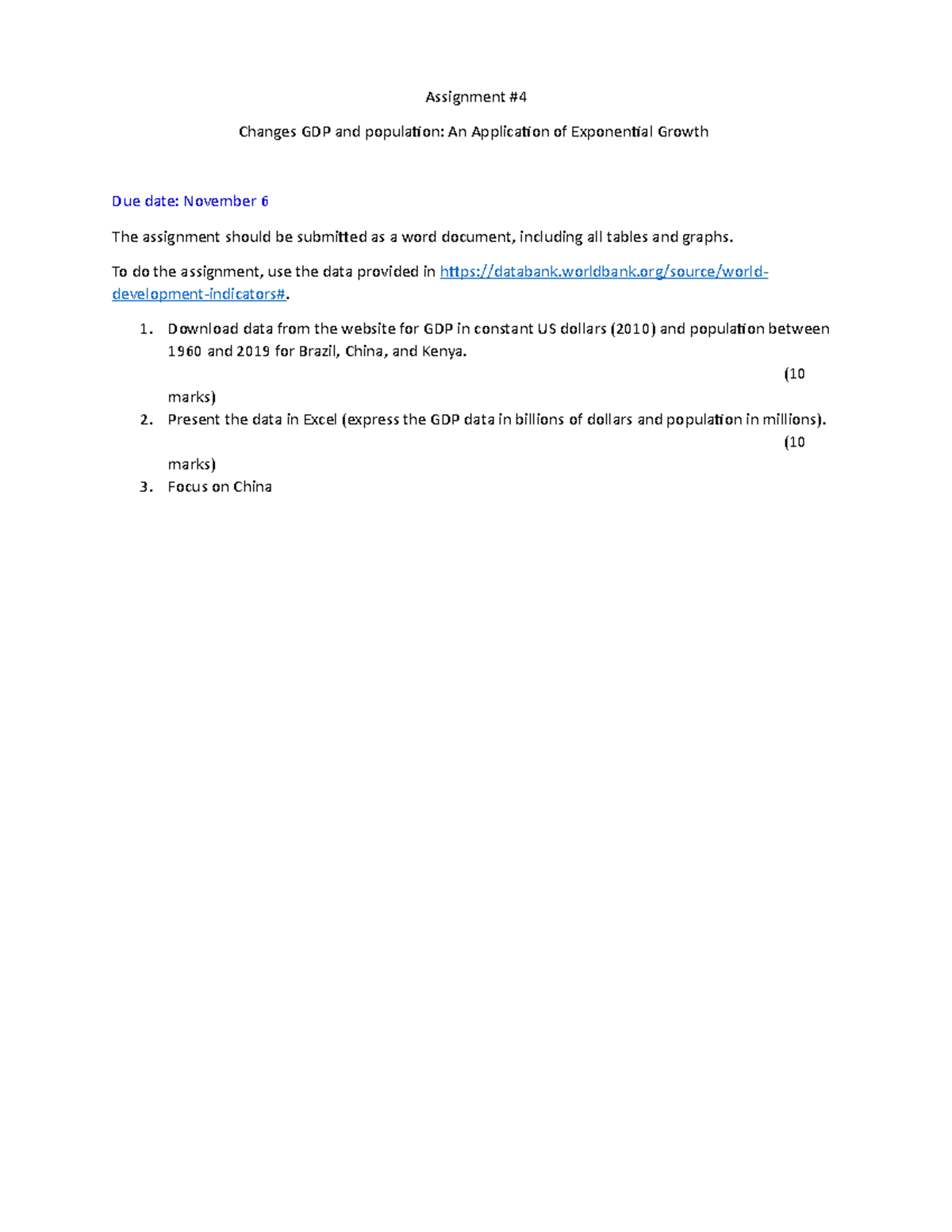 Assignment 4 Questions and Answers - Assignment # Changes GDP and ...