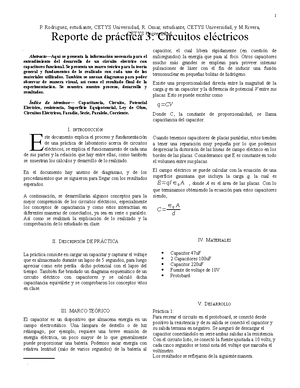 Reporte de circuitos electricos - 1 P. Rodriguez, estudiante, CETYS Universidad, R. Omar, - Studocu