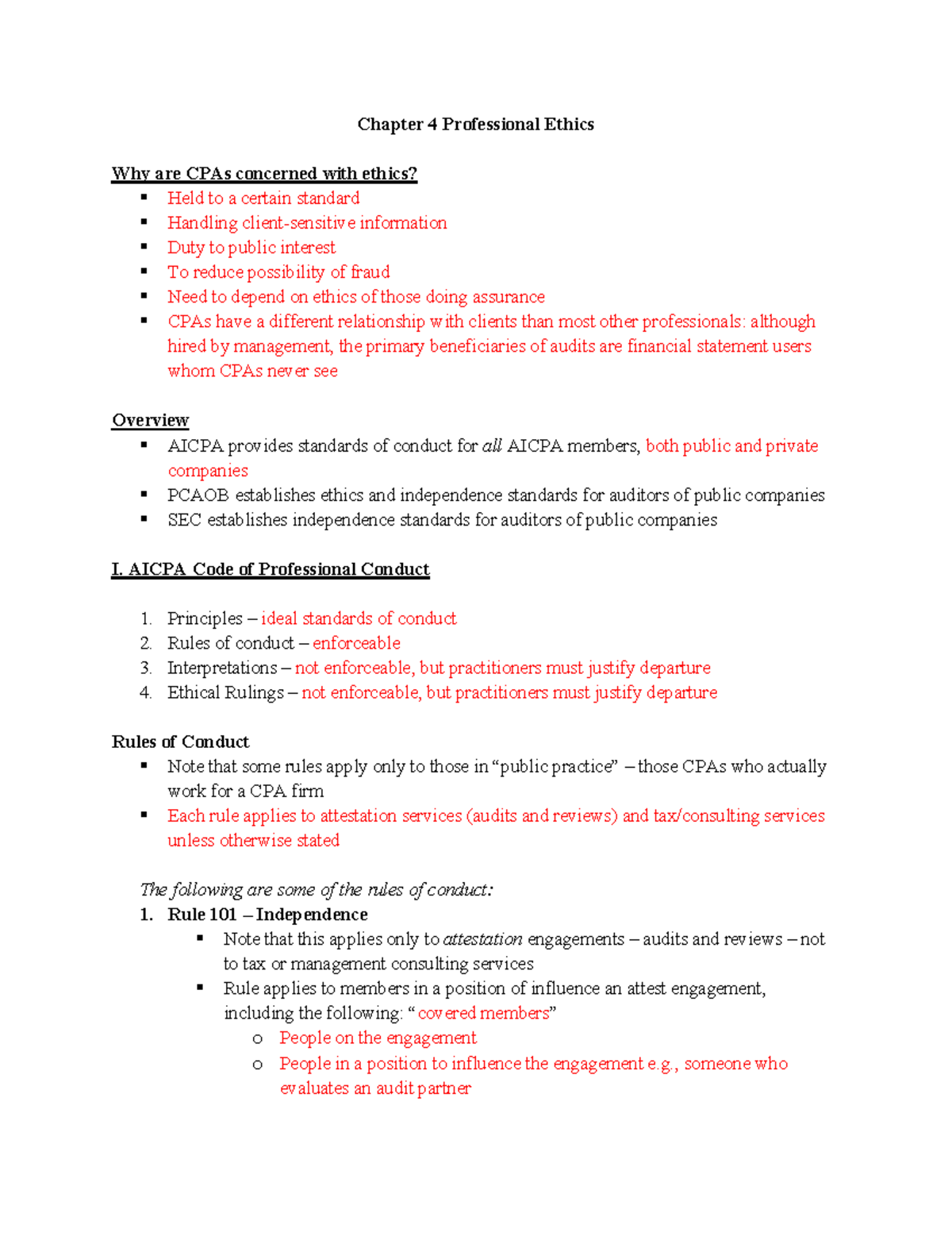 Chapter 4 Professional Ethics - Chapter 4 Professional Ethics Why are CPAs concerned with ethics ...