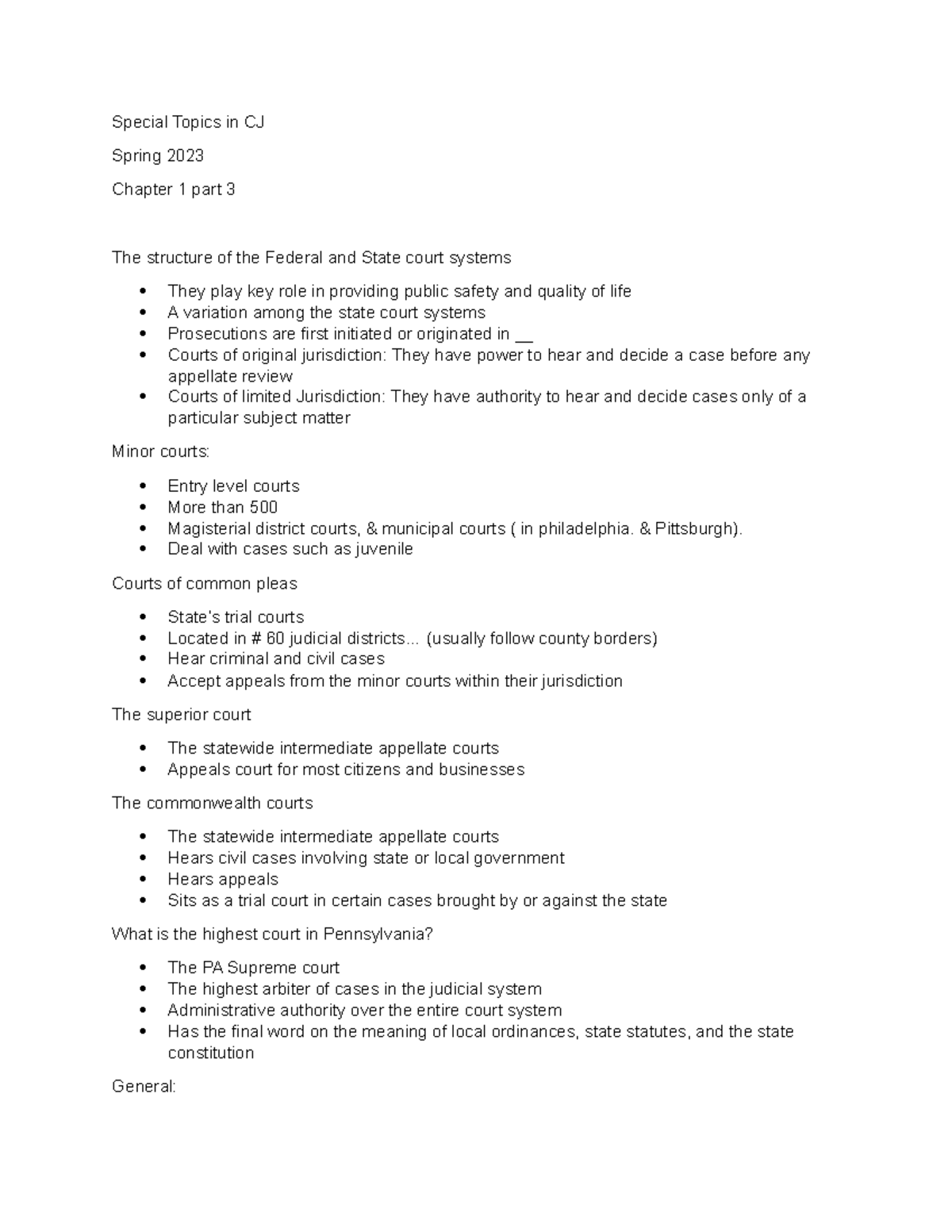 Spec topics in CJ (ch 1 pt 3) - Special Topics in CJ Spring 2023 ...