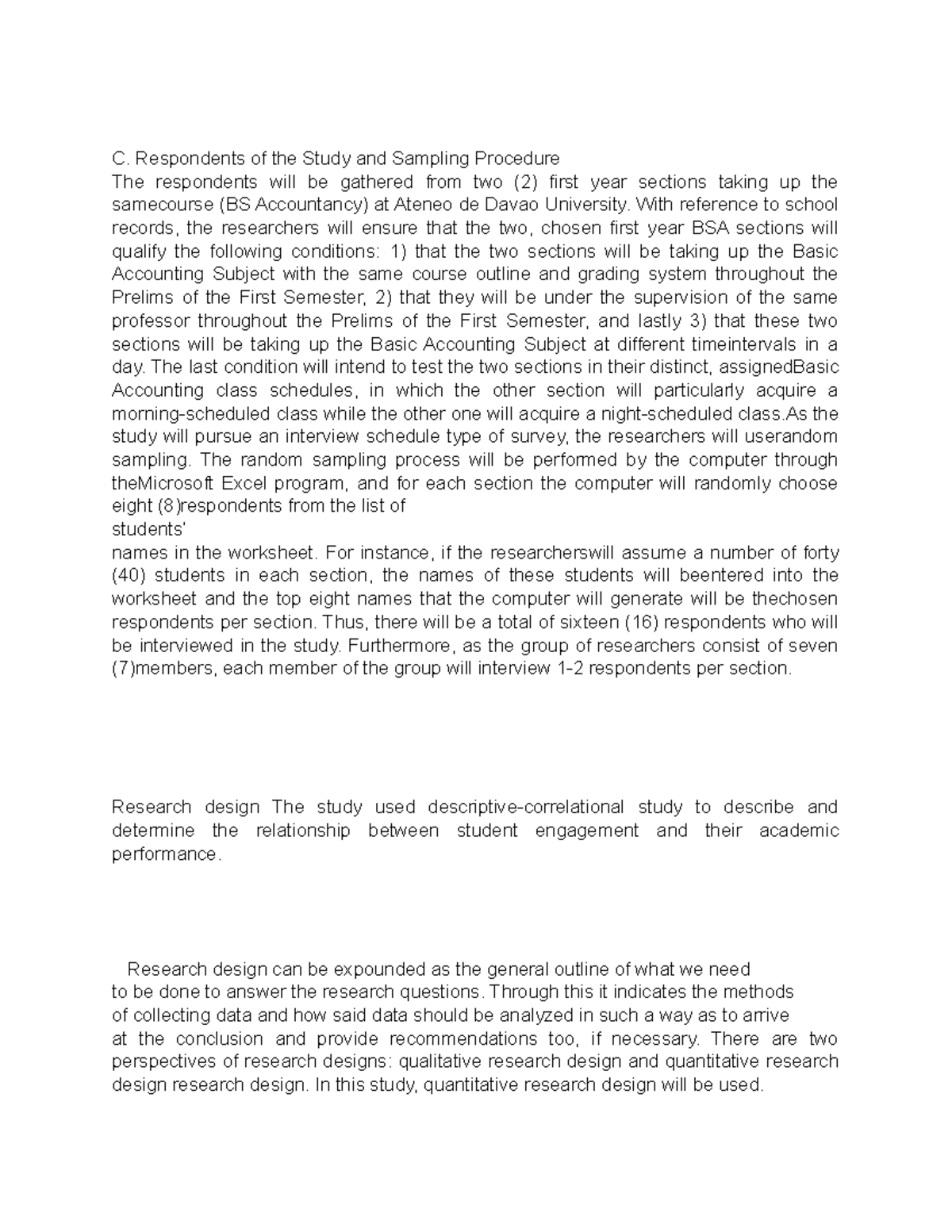 C - return demo guide - C. Respondents of the Study and Sampling ...