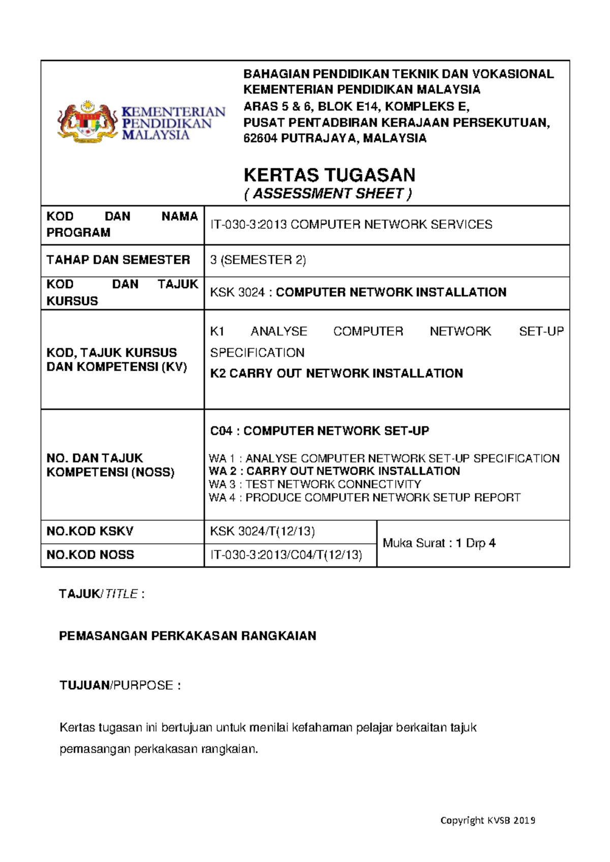 KT KSK 3024 K2 P3-student - BAHAGIAN PENDIDIKAN TEKNIK DAN VOKASIONAL KEMENTERIAN PENDIDIKAN ...