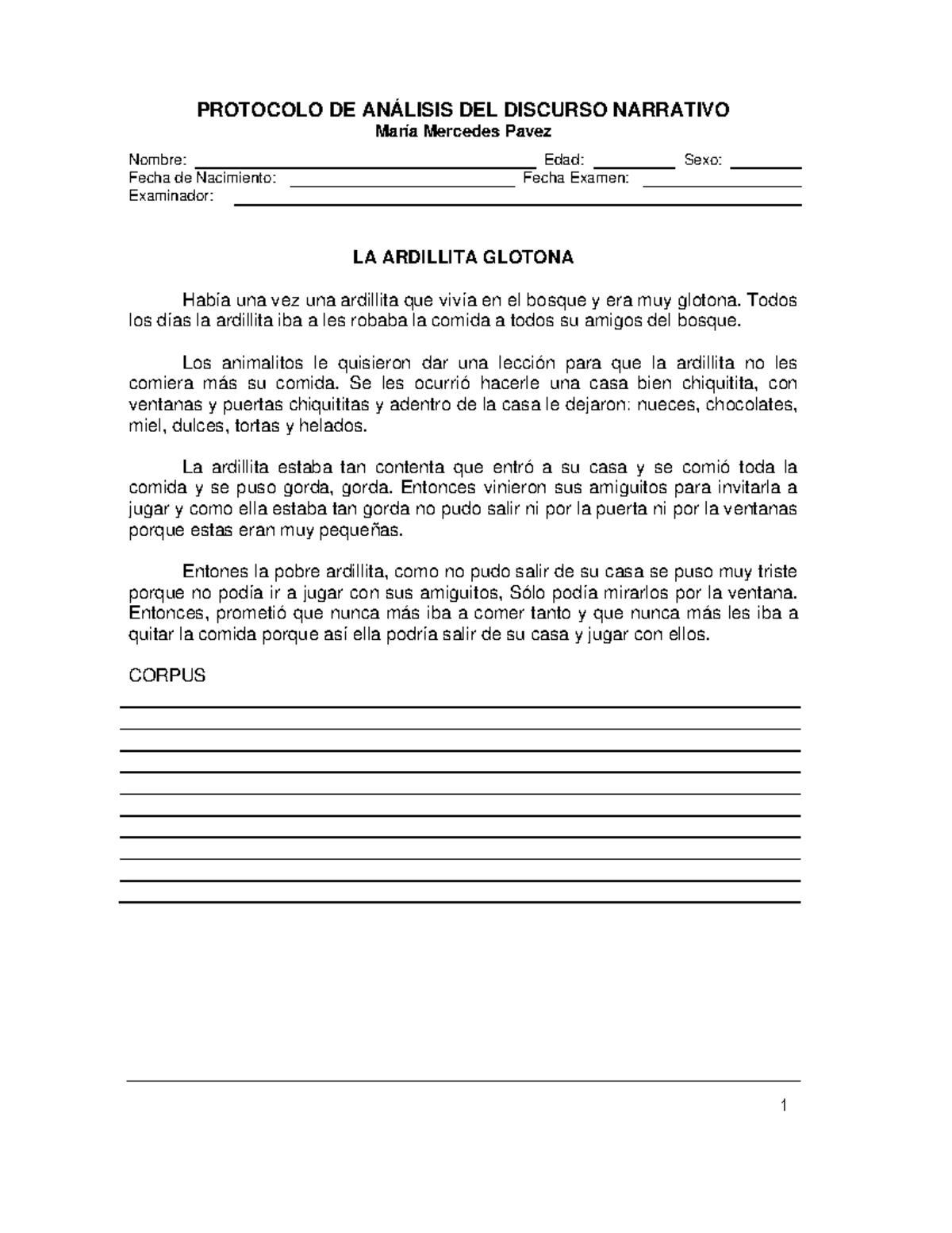 Protocolo de análisis discurso narrativo MMPavez - PROTOCOLO DE ...