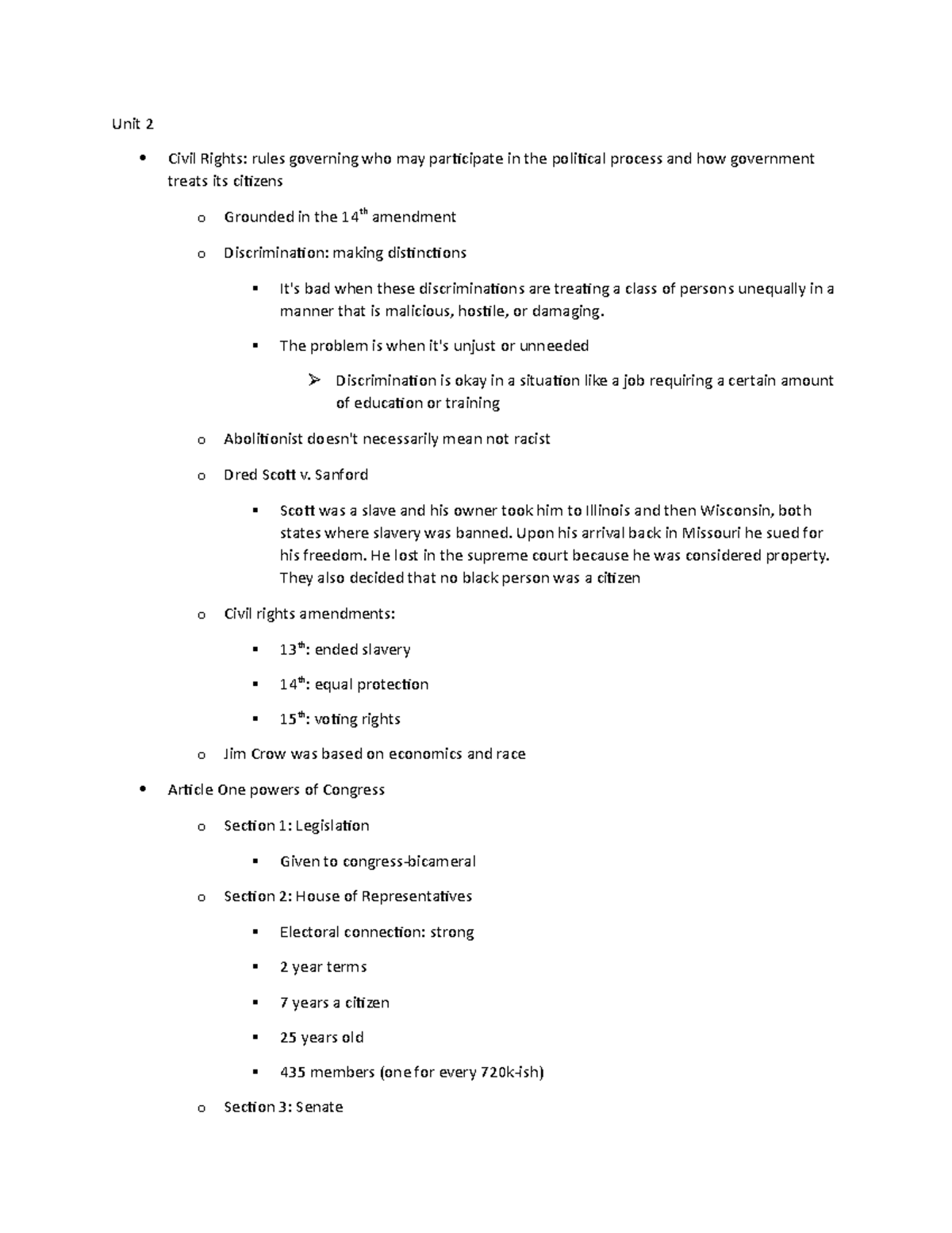 Unit 2 Notes - Unit 2 Civil Rights: rules governing who may participate ...