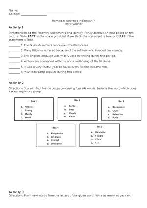 PLDT 2307 JUN 24 to SEPT 16, 2023 - BSE English - Studocu