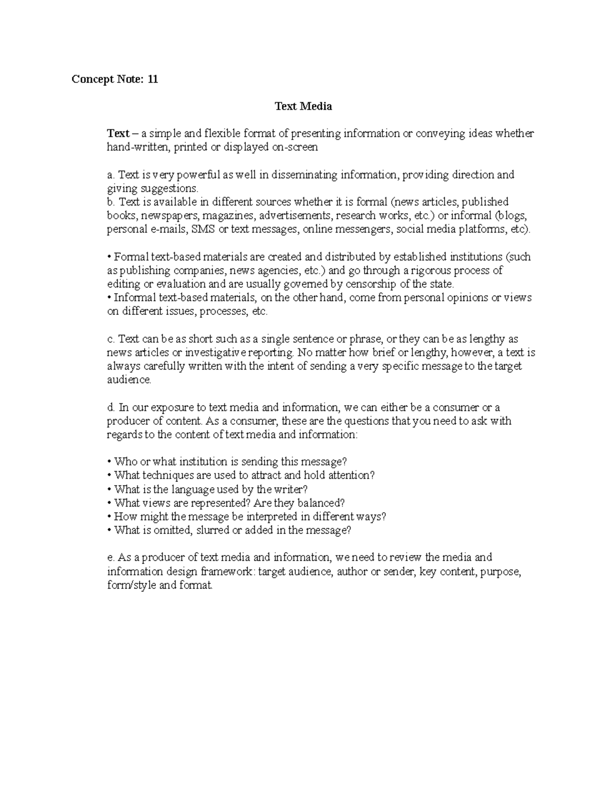CN11 - bsa - Concept Note: 11 Text Media Text – a simple and flexible ...