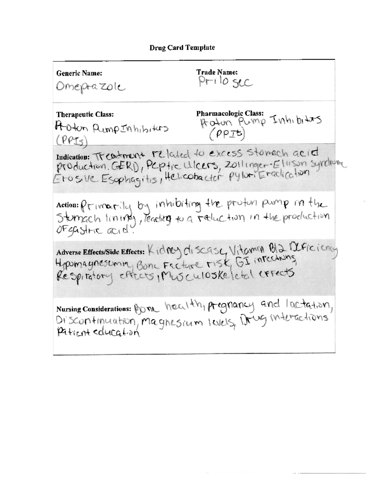 [Untitled] (16) - drug card - HSC204 - Studocu