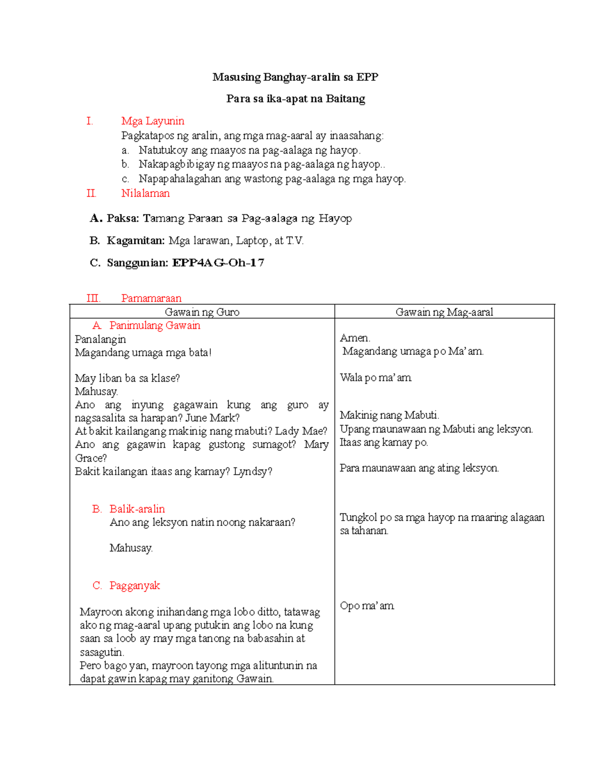 Detailed Lesson Plan in Grade 4 epp salik - Masusing Banghay-aralin sa ...