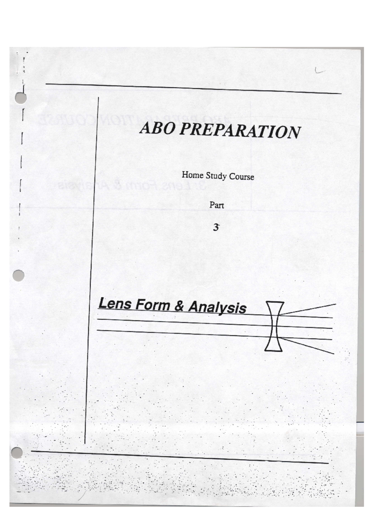 ABO Prep Part 3 Lens Form & Analysis - VCT 1101 - Studocu