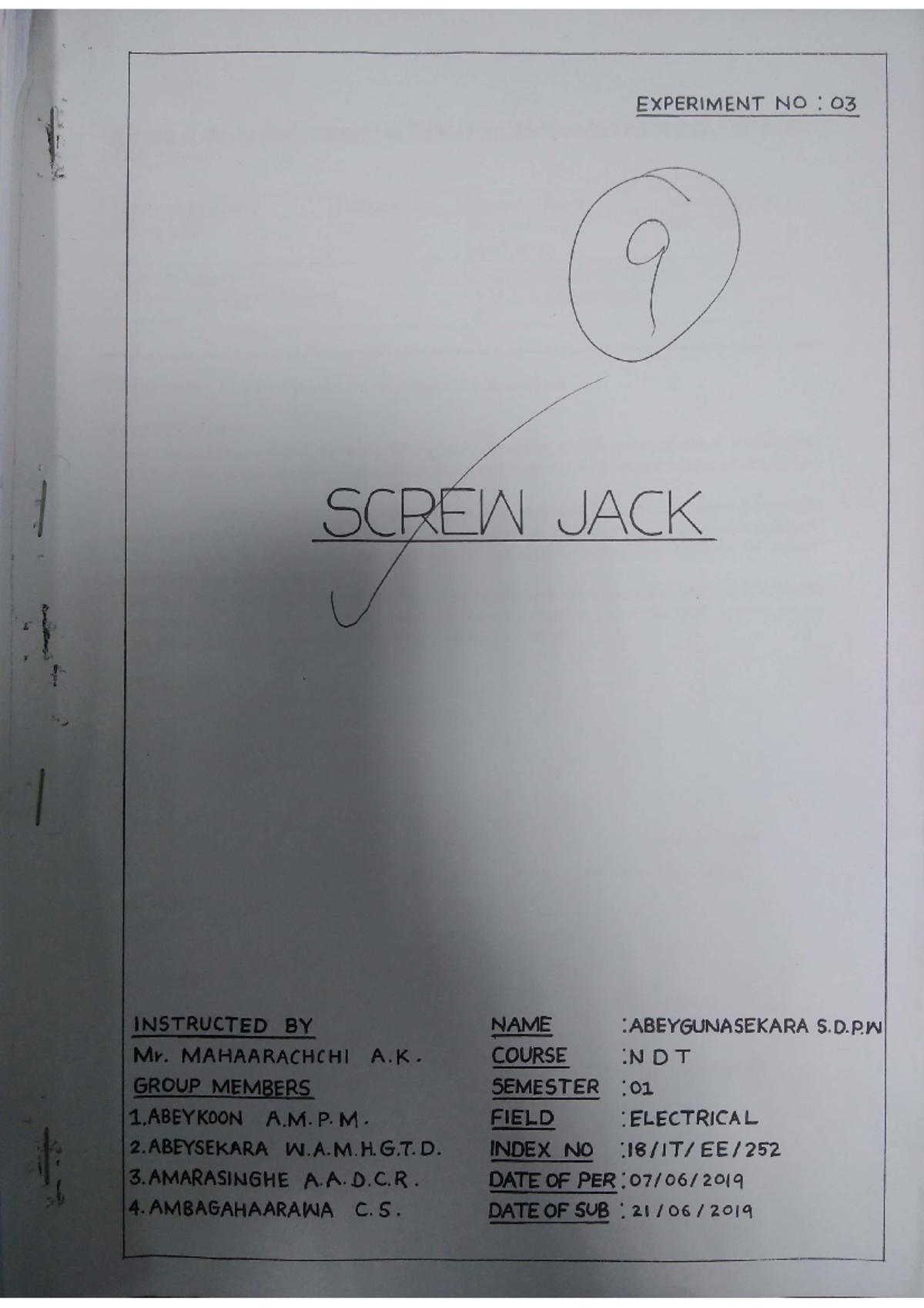 Screw jack 05-12-2023 10 - Engineering - Studocu