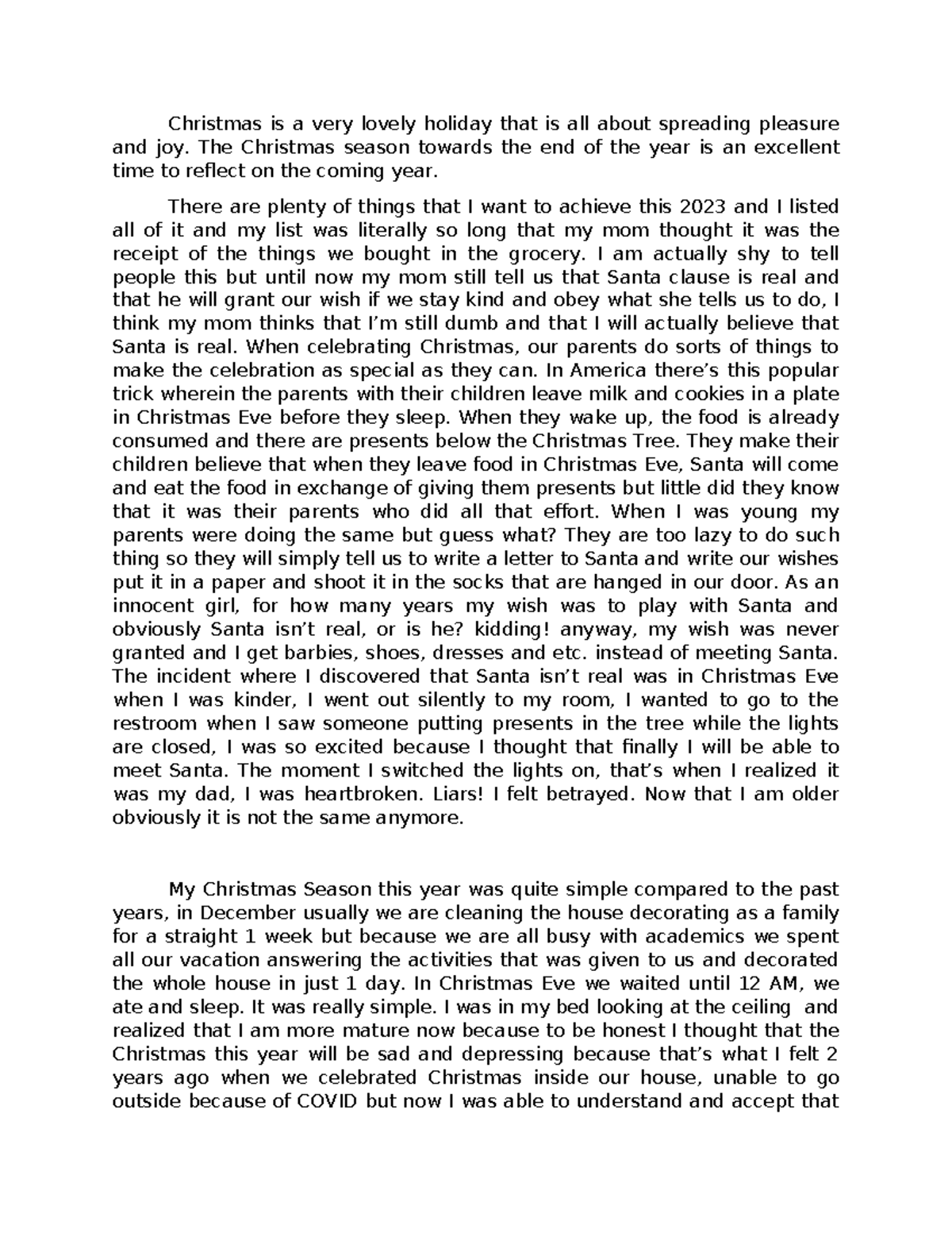 Entertainment speech - Christmas is a very lovely holiday that is all ...