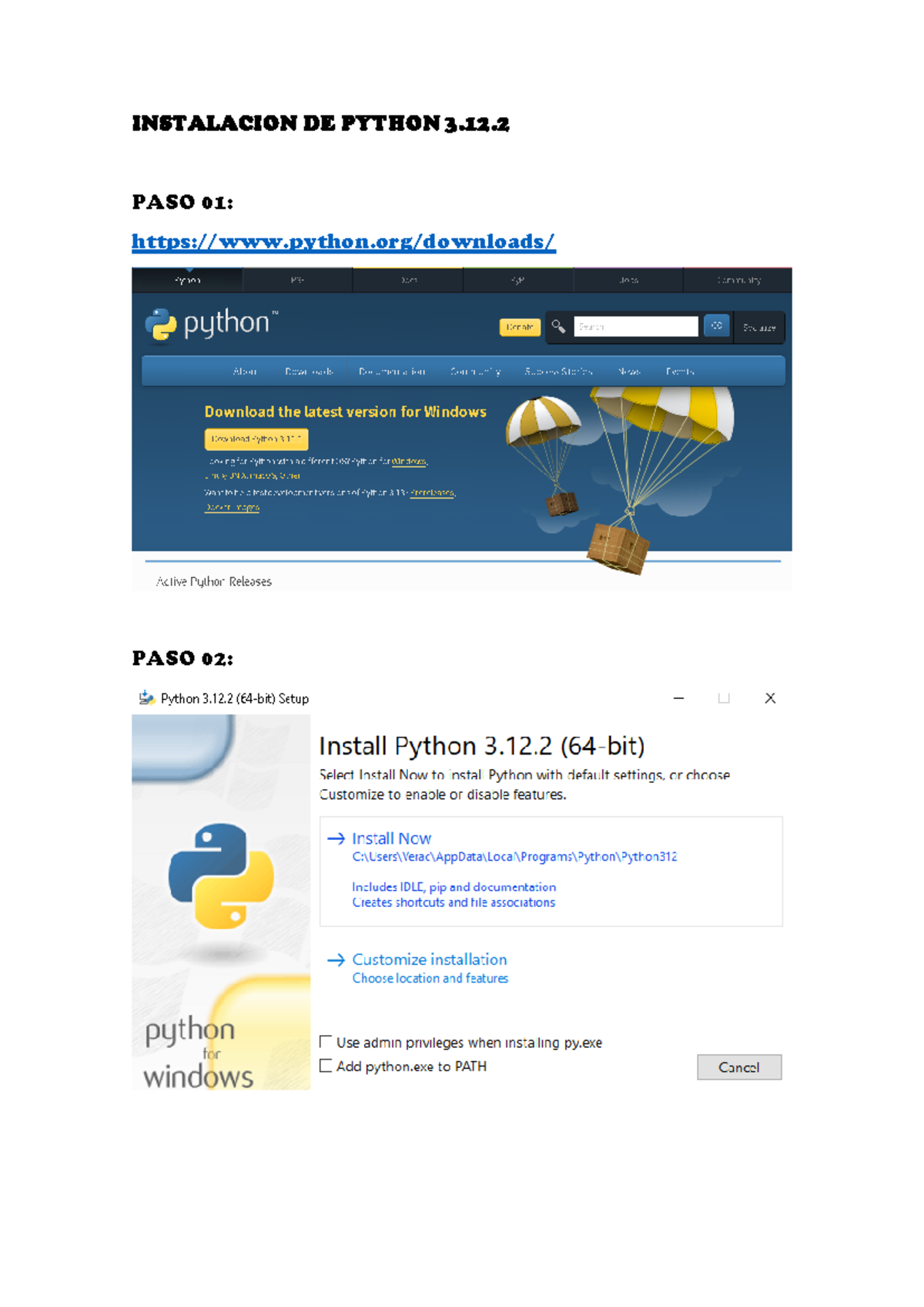 Instalacion DE Python - Principios de Algoritmos I - INSTALACION DE ...