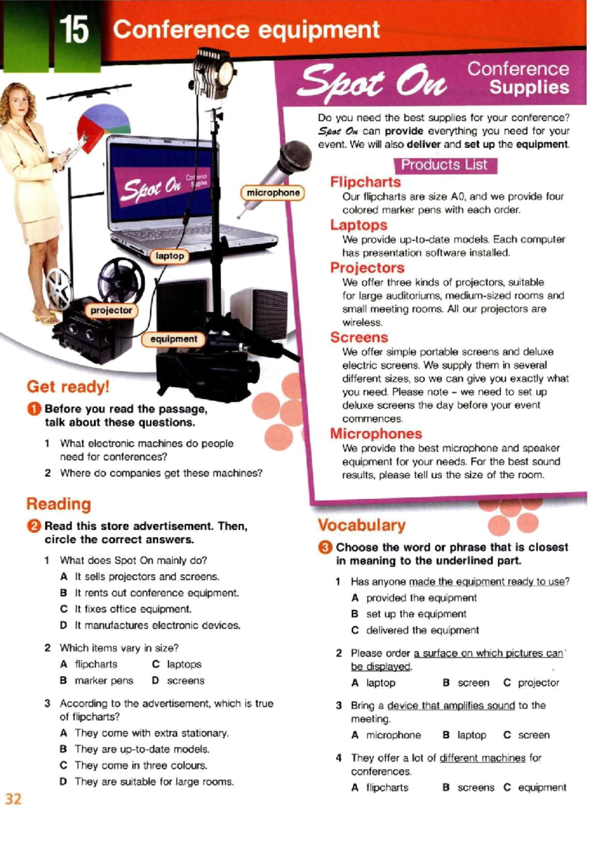 Conference equipment - vocabulary - 15 Conference equipment Conference ...