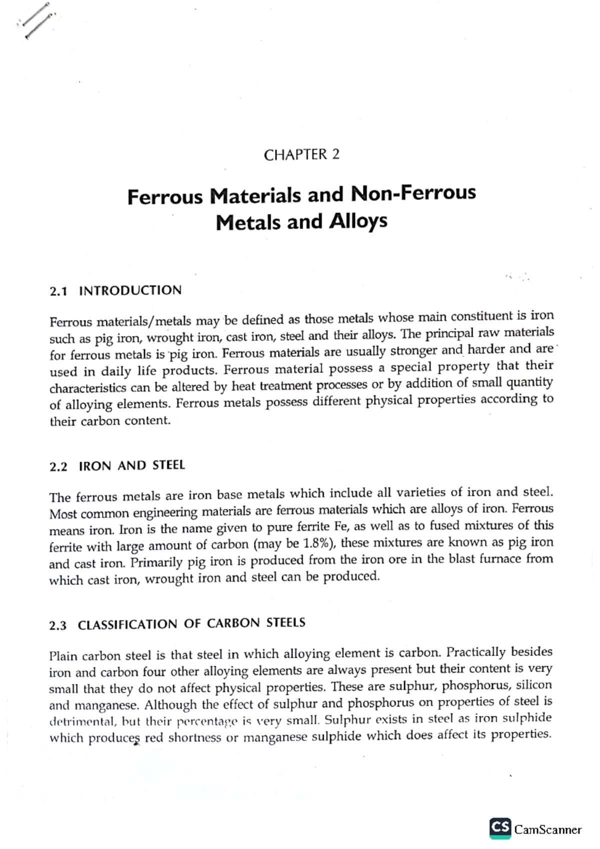 Ferrous and non ferrous Seng 213 - CHAPTER 2 Ferrous Materials and Metals and Alloys 2 ...