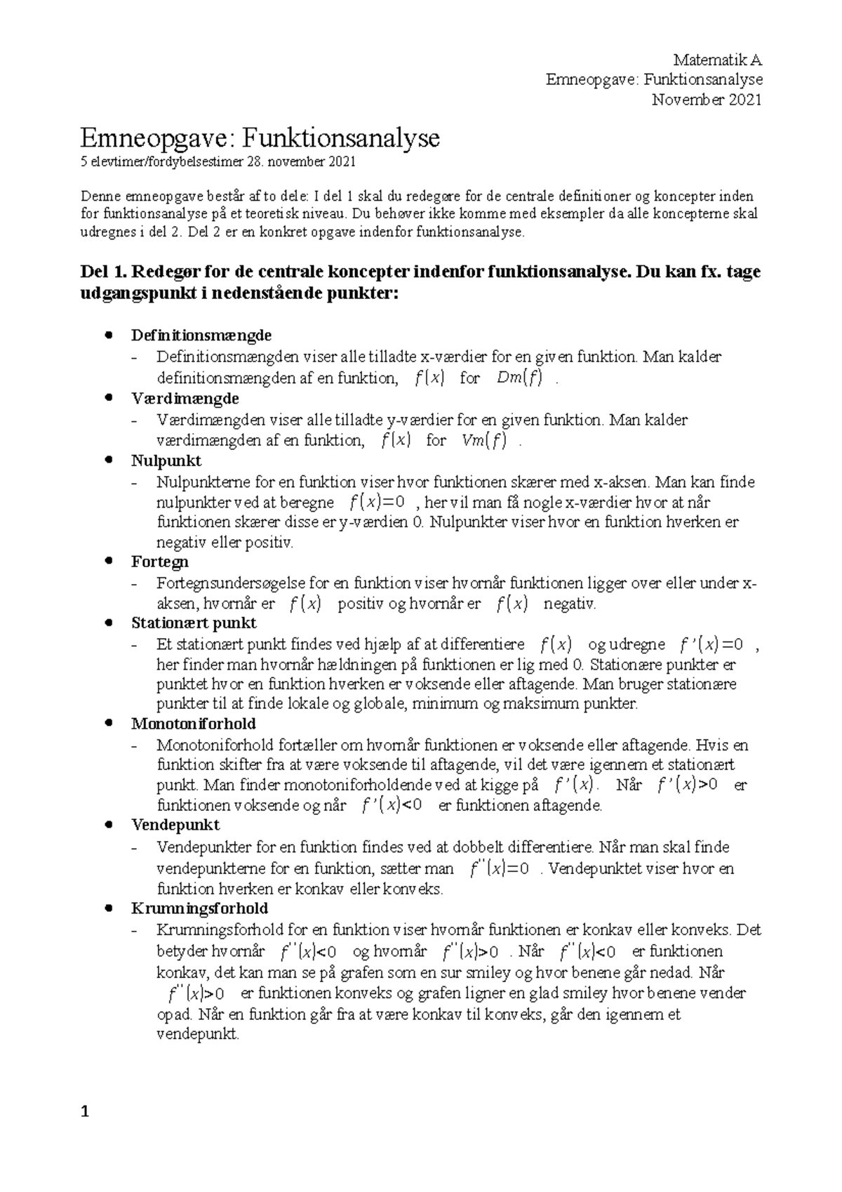 Emneopgave - funktionsanalyse med alt hvad du behøver:) - Emneopgave ...