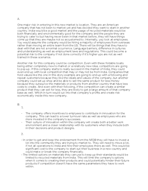 D081 task 1 Paper - A. 1. The boat manufacturing company’s culture can ...