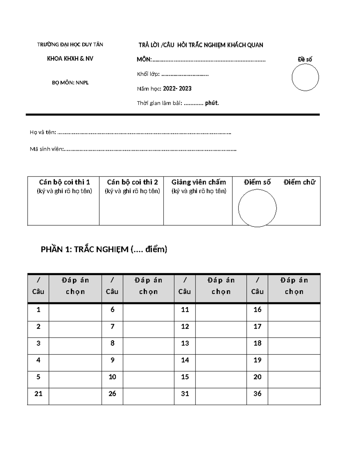 40 CAU TRAC Nghiem NHA NUOC PL bản cho thi - TRƯỜNG ĐẠI HỌC DUY TÂN ...