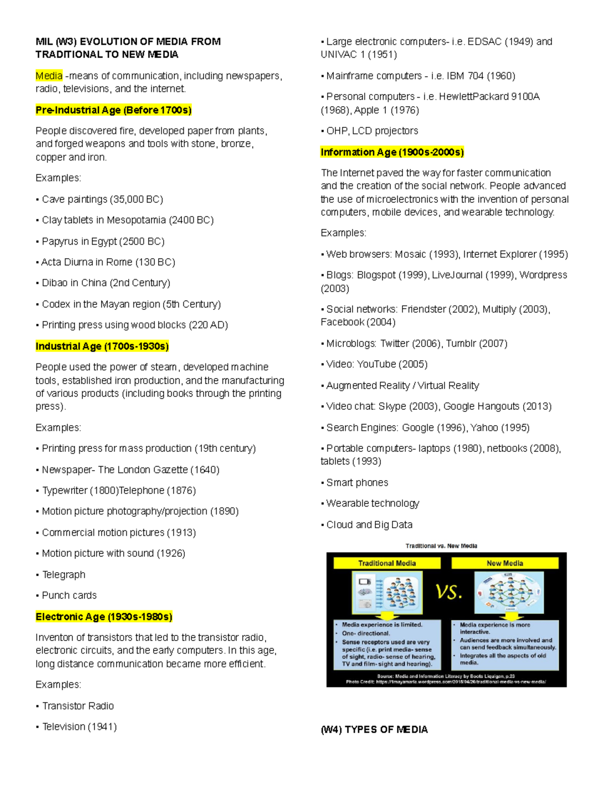 MIL Reviewer - mil - MIL (W3) EVOLUTION OF MEDIA FROM TRADITIONAL TO ...