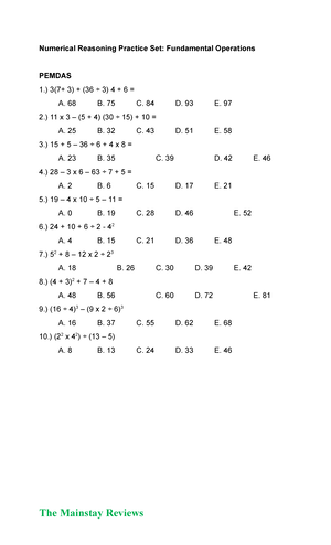 Numerical Reasoning Practice Set Problem Solving - ) When 6 times a ...