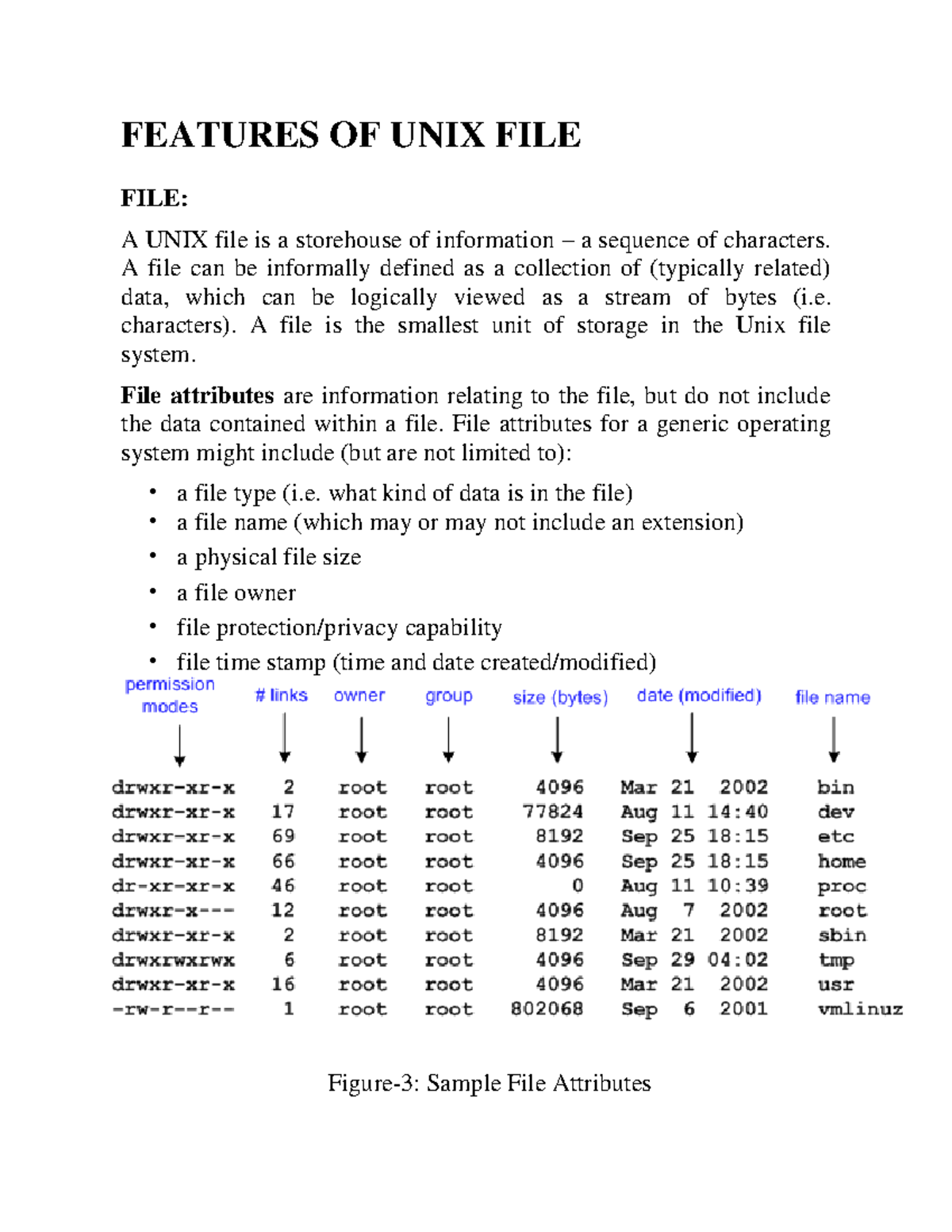 Features Of Unix File Features Of Unix File File A Unix File Is A Storehouse Of Information 8841