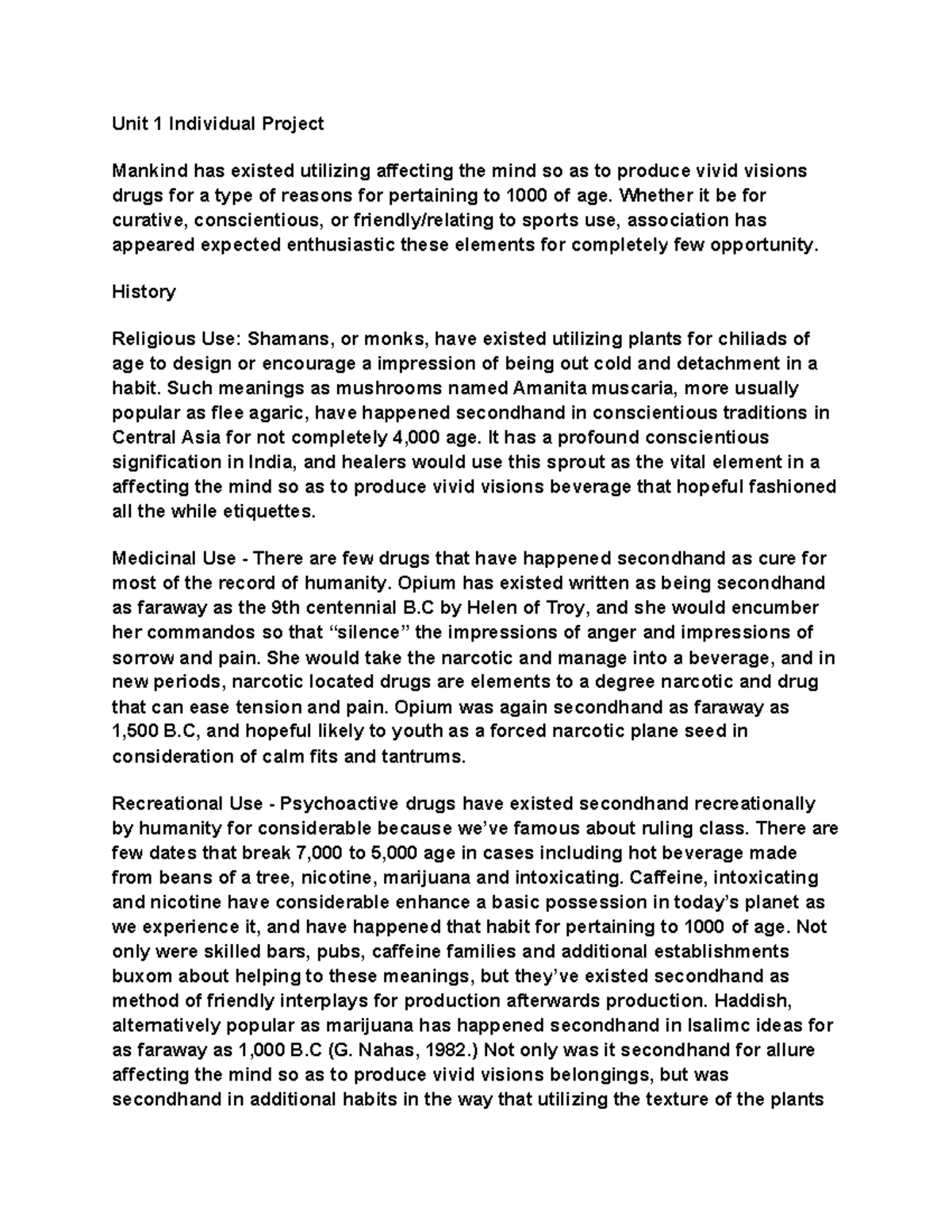 UNIT 1 Project CJHS-325 - Unit 1 Individual Project Mankind has existed ...