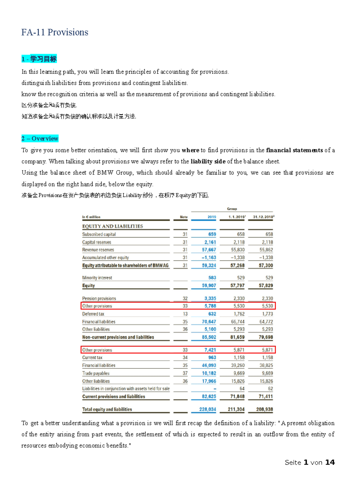 FA-11-Provisions - Learn path Provisions summary - FA-11 Provisions 1 ...
