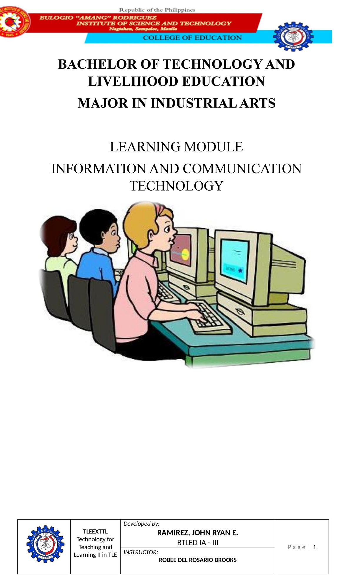 Mod1 - BACHELOR OF TECHNOLOGY AND LIVELIHOOD EDUCATION MAJOR IN ...