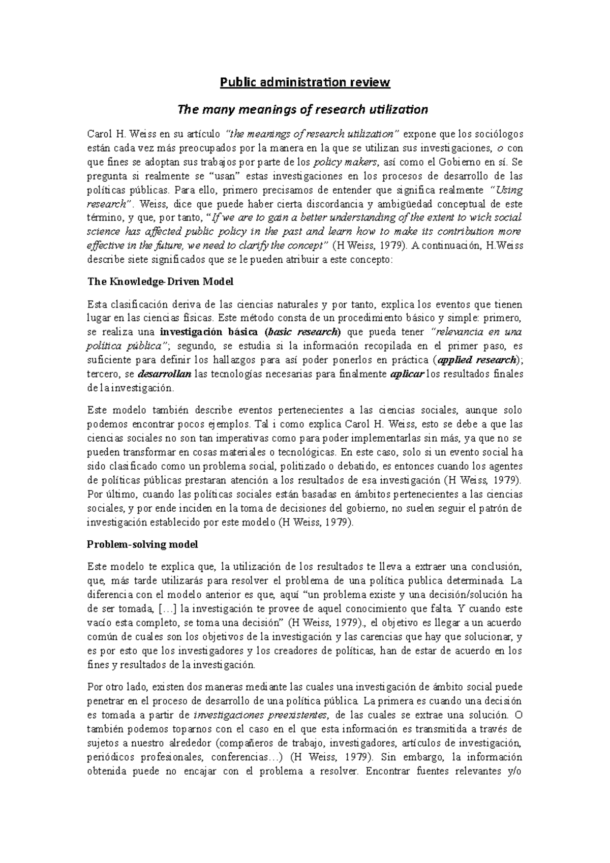 Public administration review The many meanings of research utilization ...