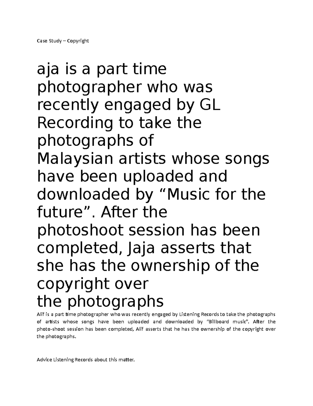 Case Study Copyright Case Study Copyright Aja Is A Part Time case-study-copyright-case-study-copyright-aja-is-a-part-time