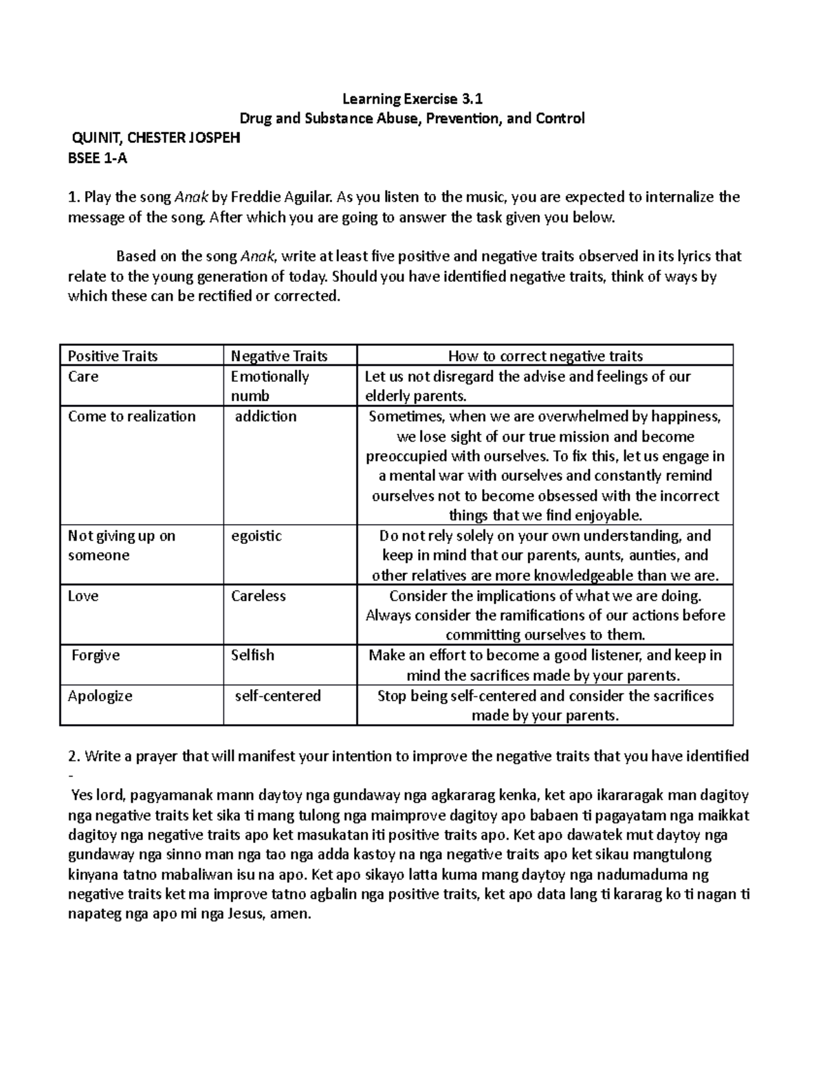 Learning-Exercise-3.1 - Learning Exercise 3. Drug and Substance Abuse ...