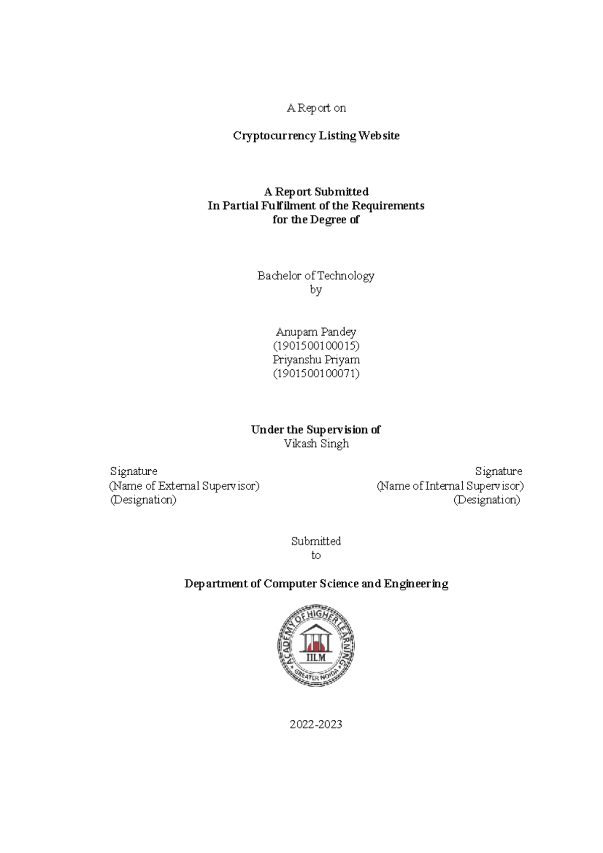 Mini%20project - notes - A Report on Cryptocurrency Listing Website A ...