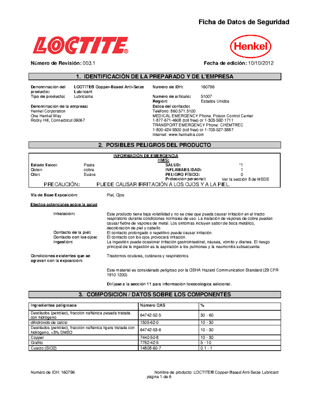17 - Loctite Copper Based ANTI Seize ( Antiaferrante) - Ficha de Datos ...