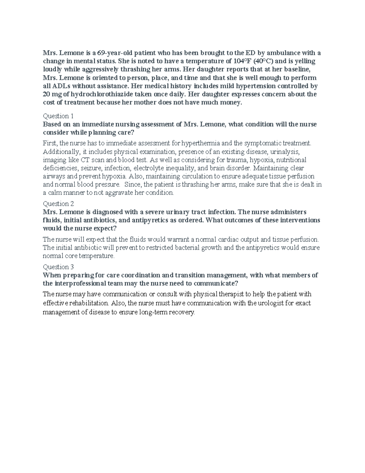 Older Adult Case Study 04102024 - Mrs. Lemone is a 69-year-old patient ...