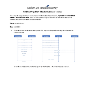 IT 315 Final Project Part I Solution Submission - Refer to textbook pages 128–138. Use Case 1 ...