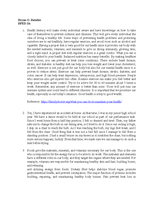 Reflection-Budget plan - Bryan O. Bataller BPED 3A Reflection about the ...