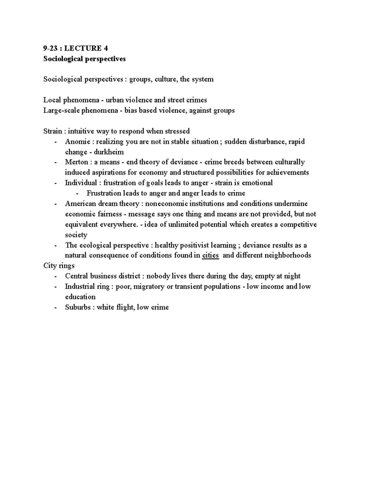 PERS 2002 CH 4 - SOCIOLOGICAL PERSPECTIVES - 9-23 : LECTURE 4 Sociological perspectives ...