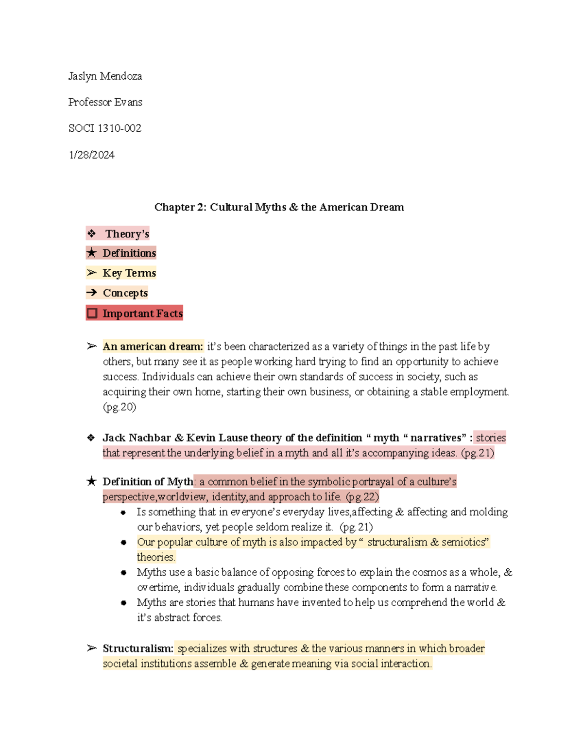 Chapter 2 Cultural Myths & the American Dream - Jaslyn Mendoza ...