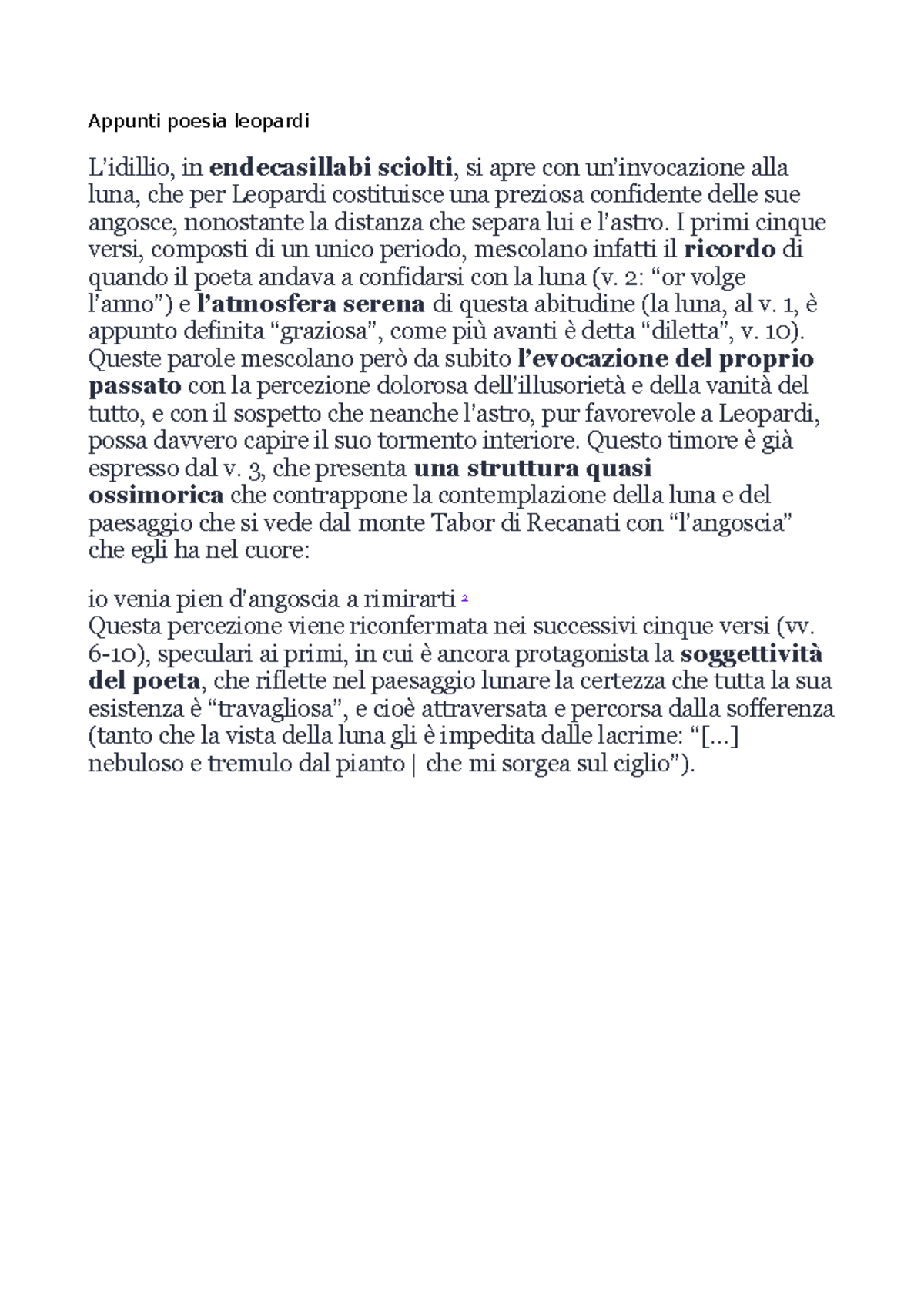 Appunti poesia leopardi - Appunti poesia leopardi L’idillio, in ...
