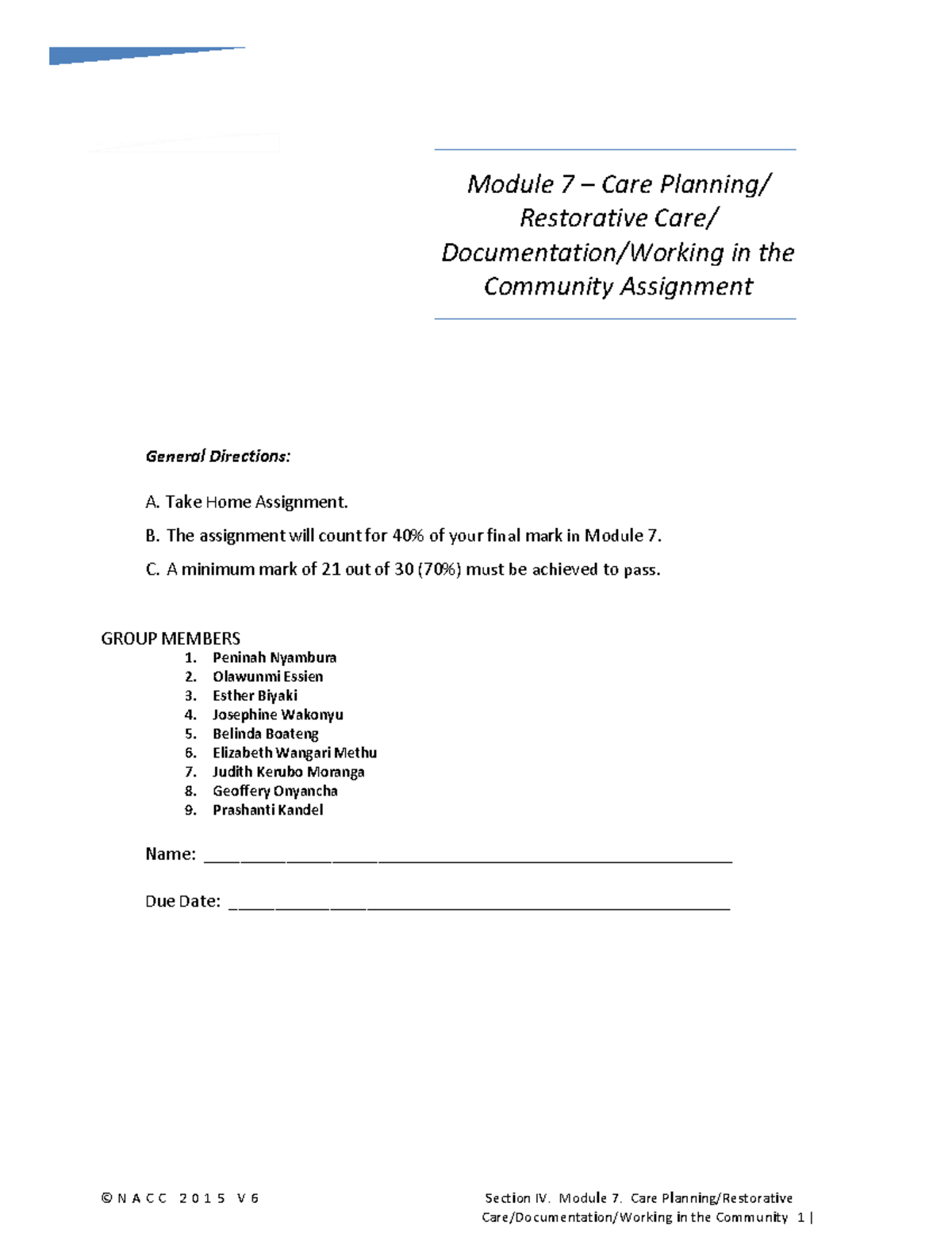 Module 7 Care Group Assignment (2) Final - Module 7 – Care Planning ...