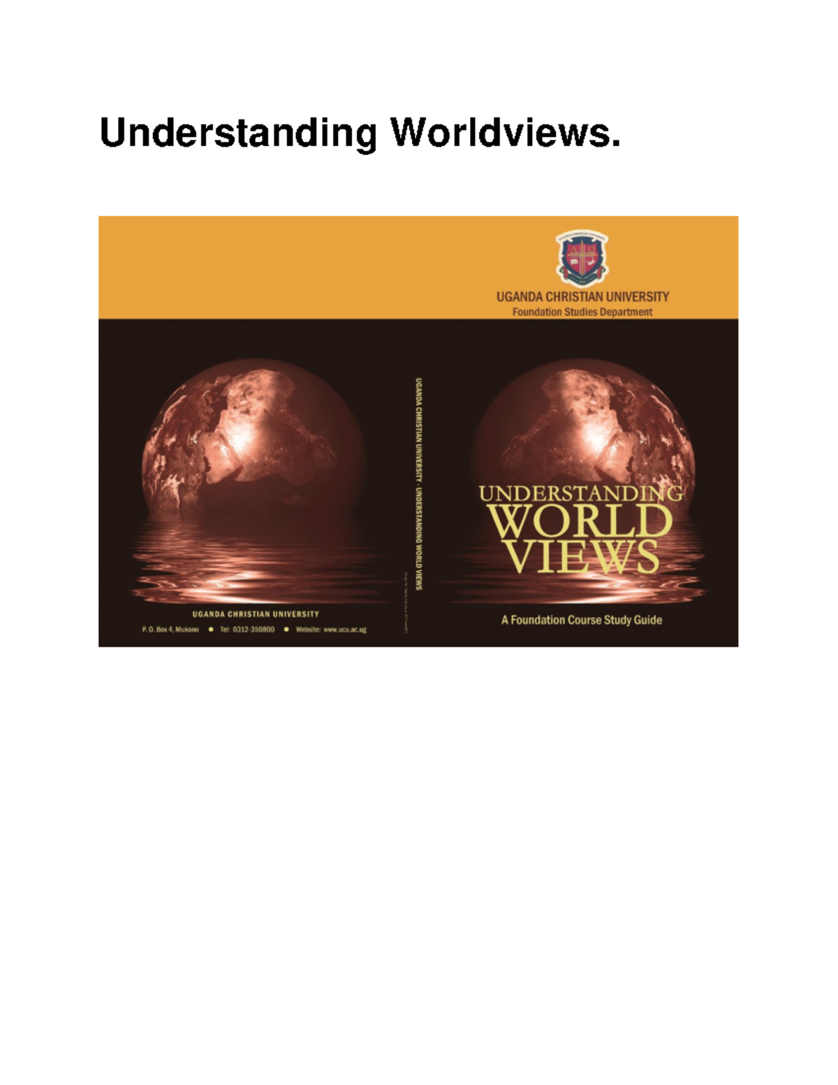World views book - Understanding Worldviews. Introduction to Worldviews ...
