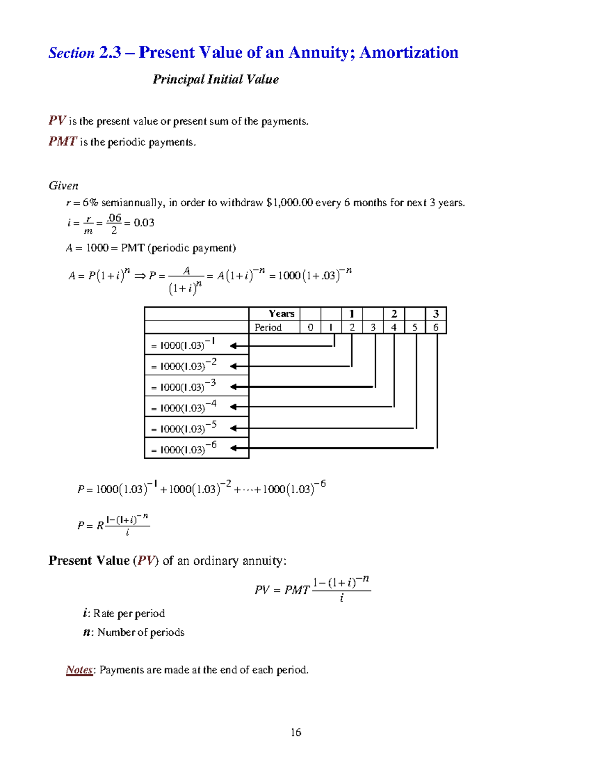 Present Value Annuity - Section 2 – Present Value of an Annuity ...