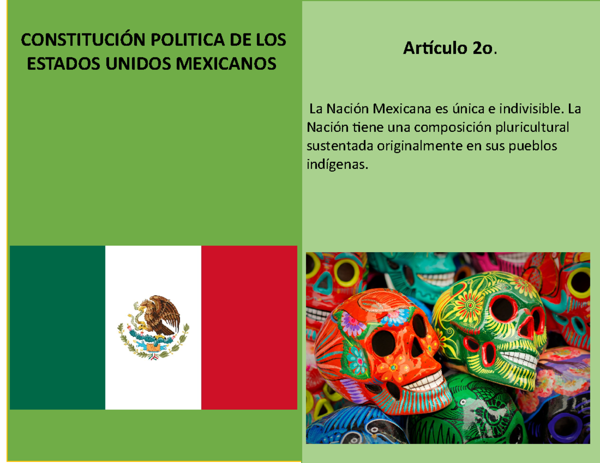 Articulos DE LA Constitucion mexicana - Artículo 2o. La Nación Mexicana ...