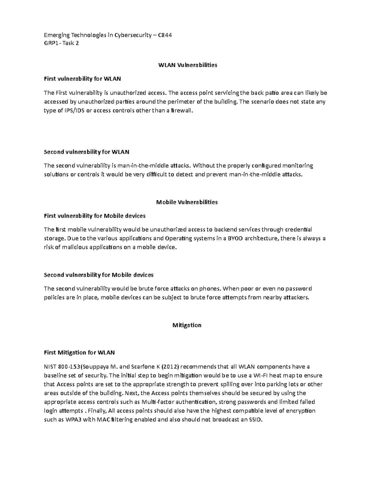 C844 Task 2 - Task 2 - Emerging Technologies in Cybersecurity – C GRP1 ...