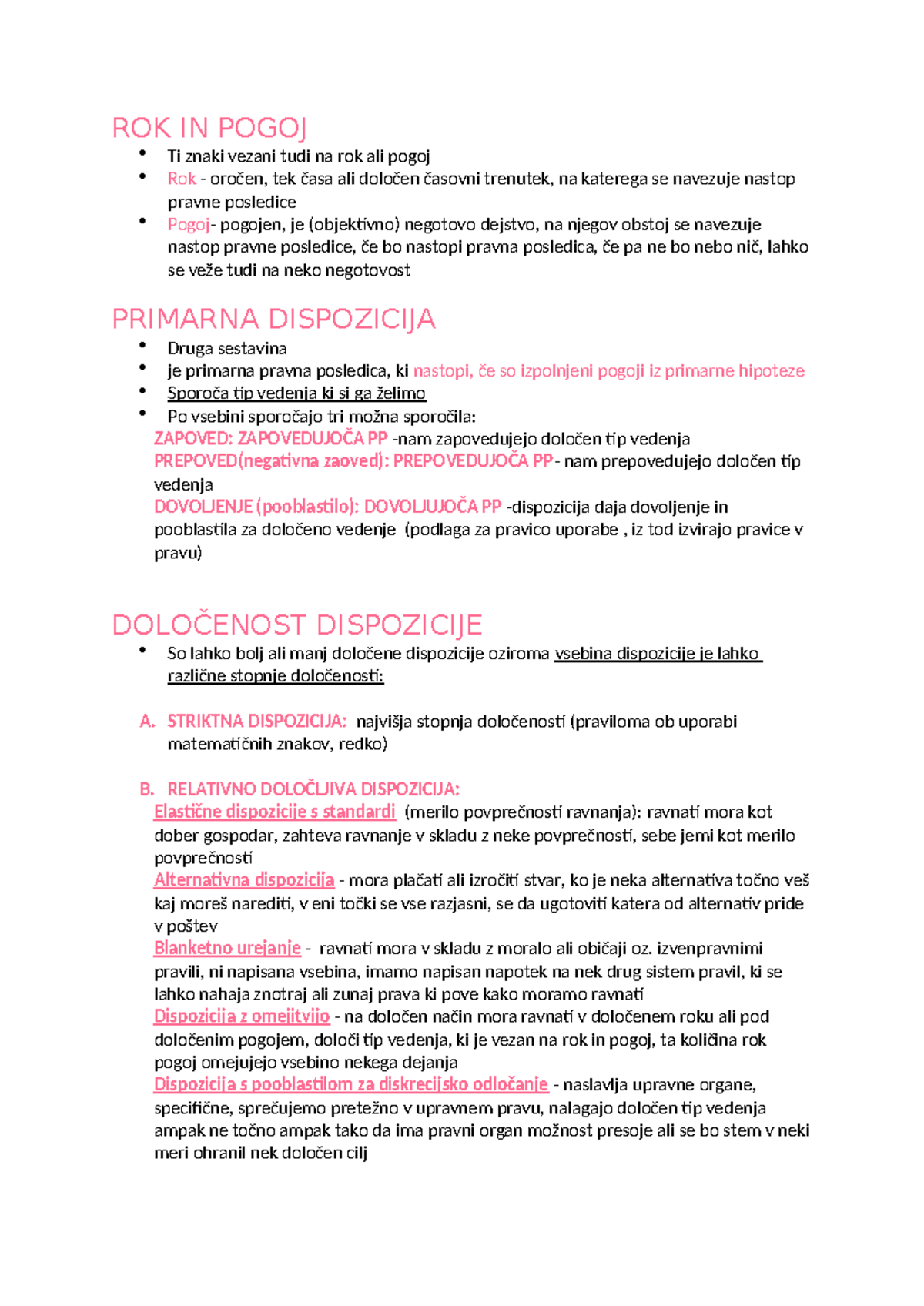 Pravoznanstvo 5 - ROK IN POGOJ Ti znaki vezani tudi na rok ali pogoj ...