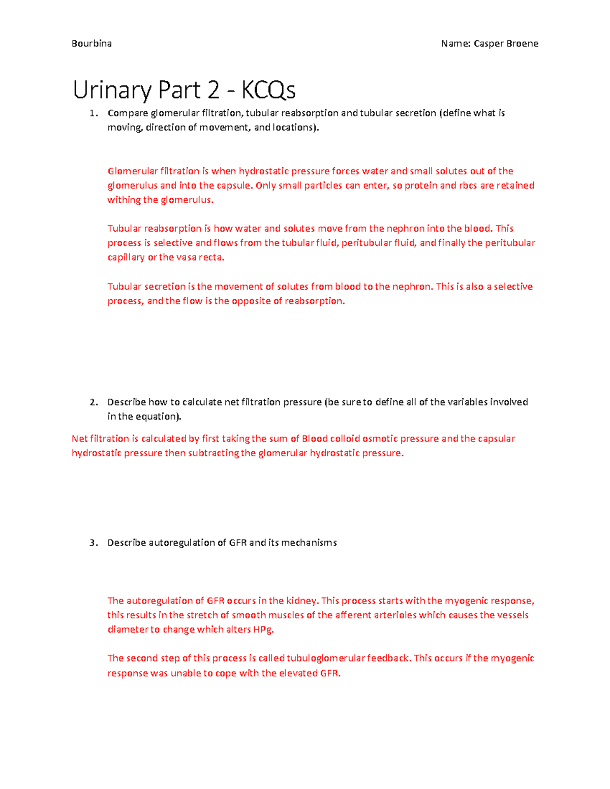 Urinary Pt. 2 Study Guide - Bourbina Name: Casper Broene Urinary Part 2 ...
