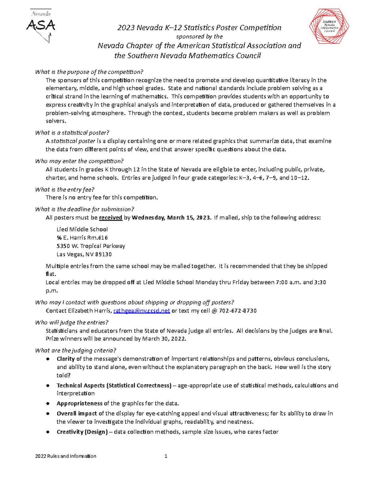 2023 Nevada Statistics Poster Competition Overview - sponsored by the ...