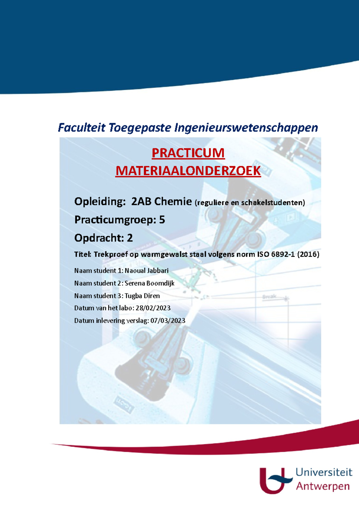 Practicum-1-materiaalkunde-Trekproef op metalen - Faculteit Toegepaste ...